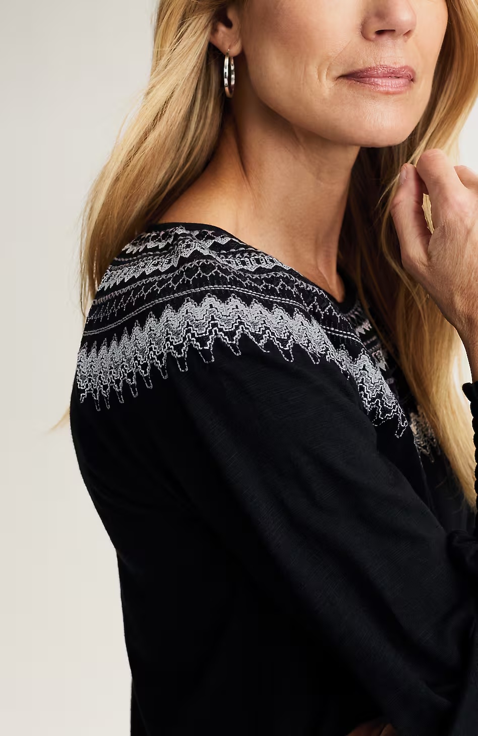 Fair Isle Embroidered Smocked Top - Refresh Your Wardrobe With New J ...