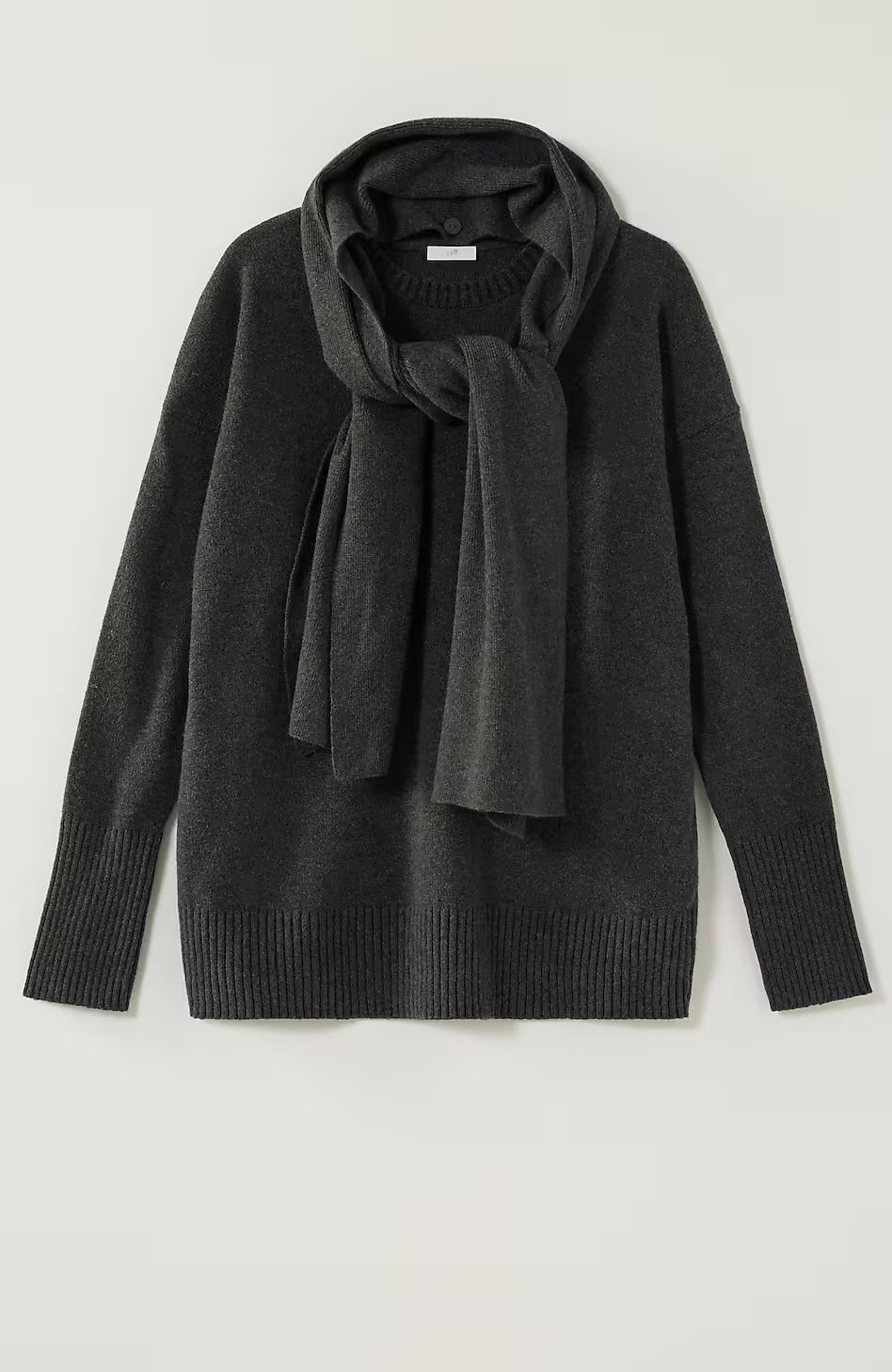 Detachable-Scarf Crew-Neck Sweater - Refresh Your Wardrobe With New J ...